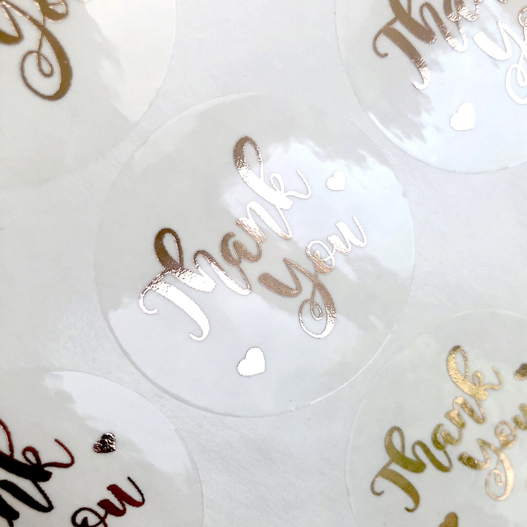 Thank You Stickers, Thank You Envelope Seals, Foil Stickers for Wedding ...