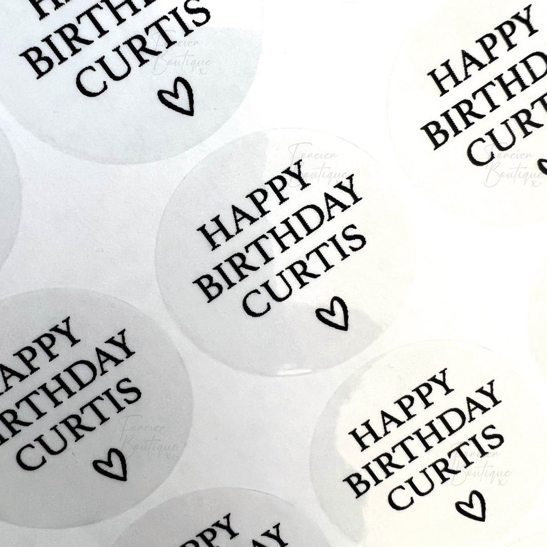 Happy Birthday NAME Stickers, Happy Birthday, Envelope Seals, Foil ...
