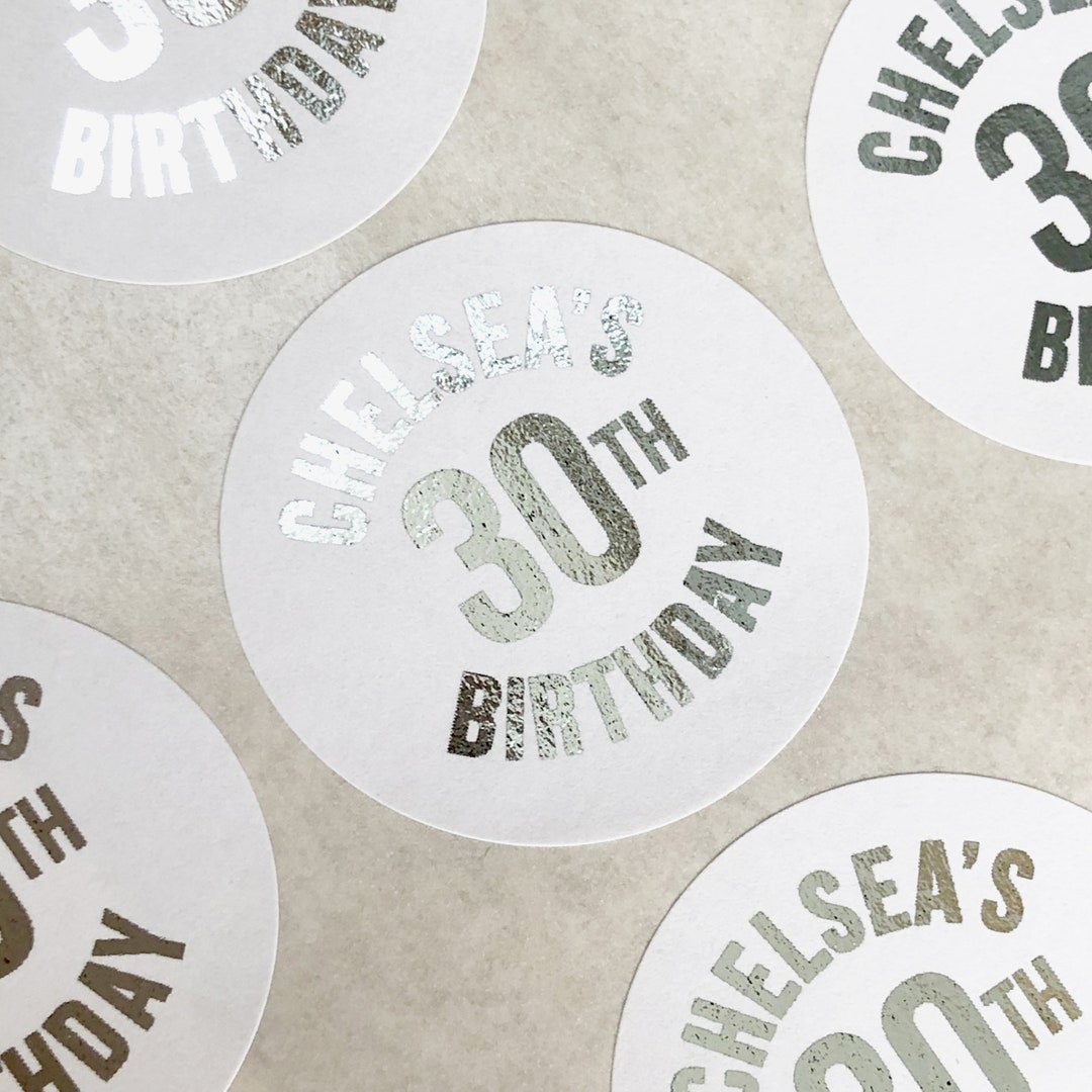 Personalised Name Age Birthday Stickers, Birthday, Envelope Seals, Foil ...