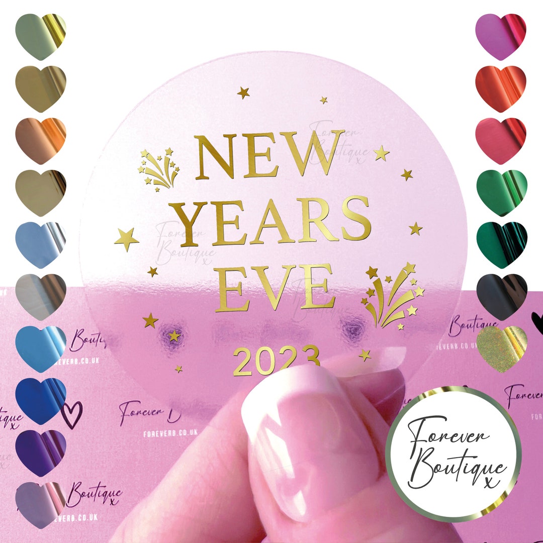 New Years Eve Stickers, New Years Eve Party, Foil Party Labels, NYE ...