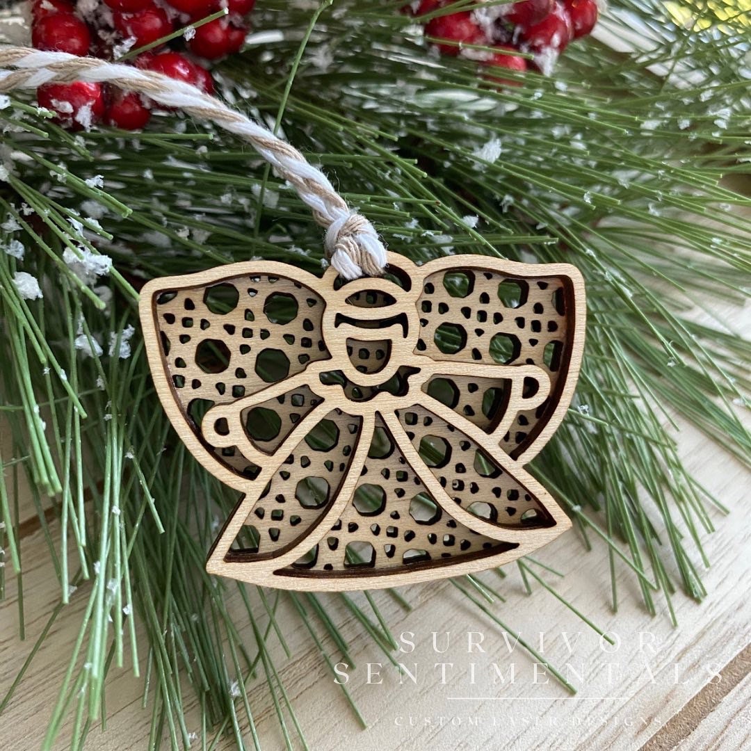 Mini Rattan Angel Ornaments Memorial Ornament Angel - Etsy