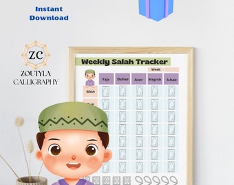 Arabic Salah Tracker, Printable Salah Tracker, Muslim Prayer Tracker ...