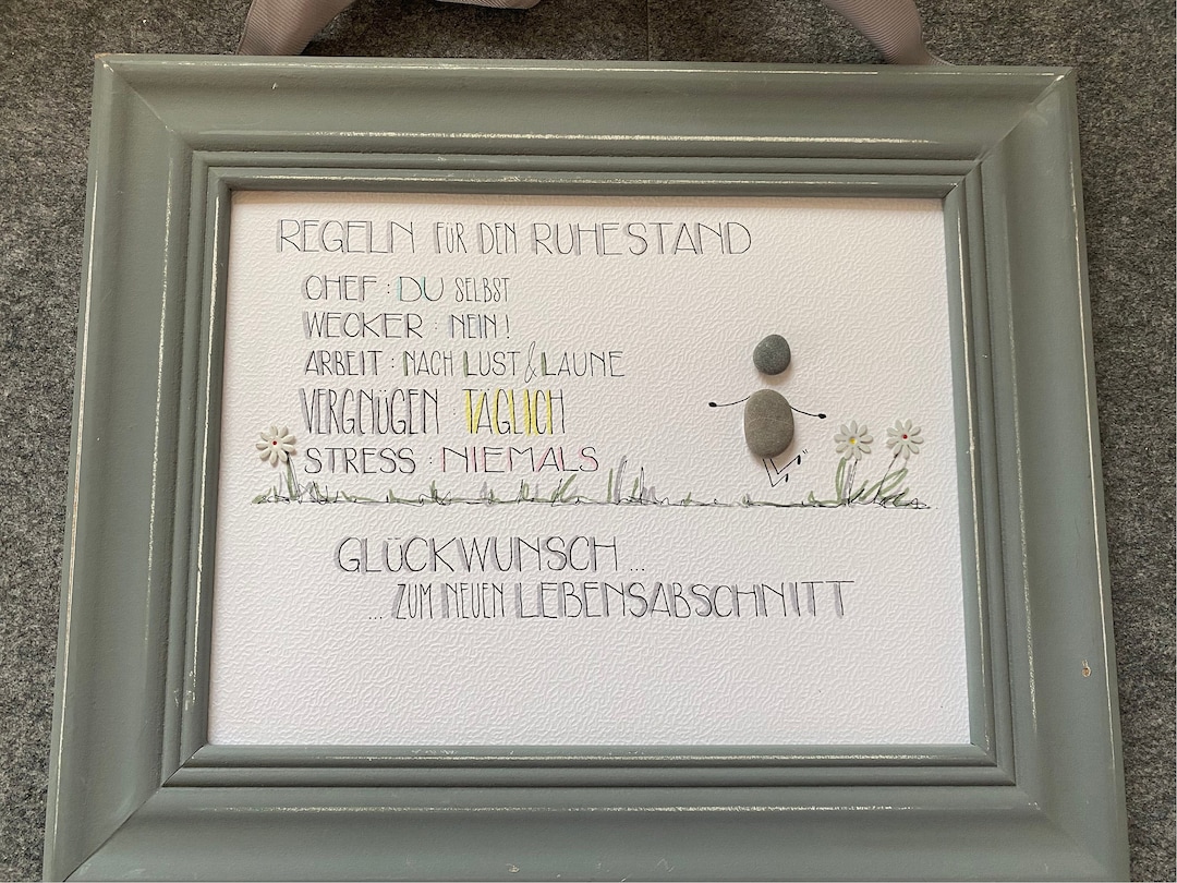 Steinbild Rente Ruhestand - Etsy.de