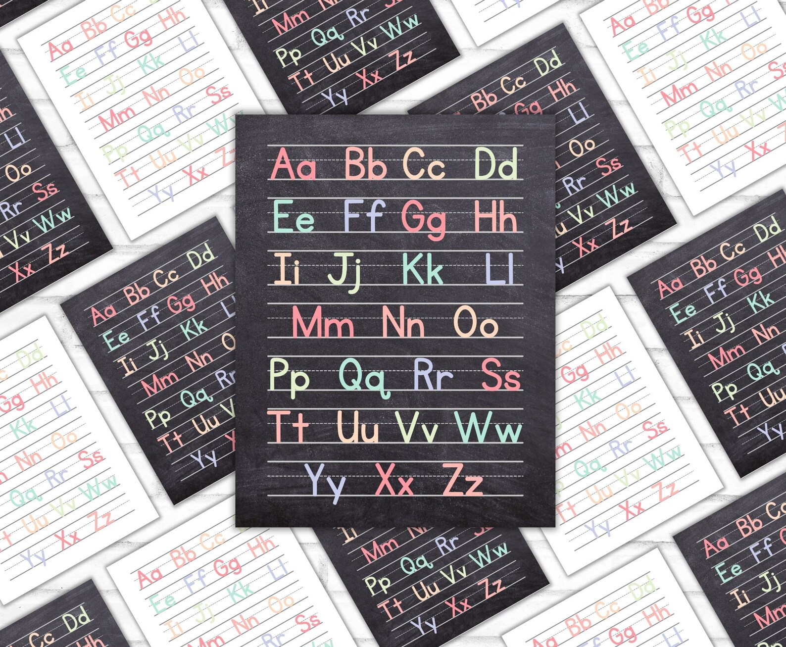 Rainbow Alphabet Chart, Handwriting Practice Chart ABC Poster, Learn to ...