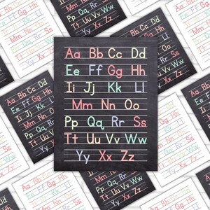 Rainbow Alphabet Chart, Handwriting Practice Chart ABC Poster, Learn to ...