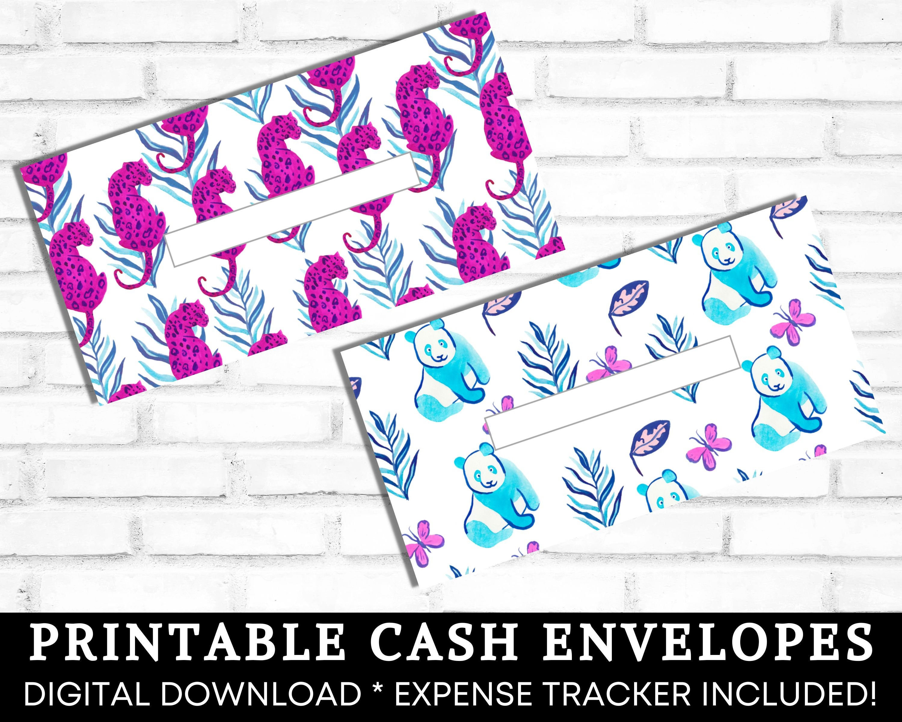 Cash Envelopes Printable, Cash Stuffing Envelopes, Neon Jungle Animals ...