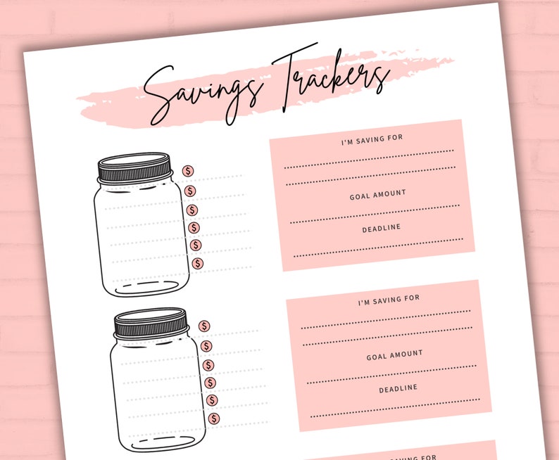 Printable Savings Tracker Sheet Personal Savings Tracker - Etsy