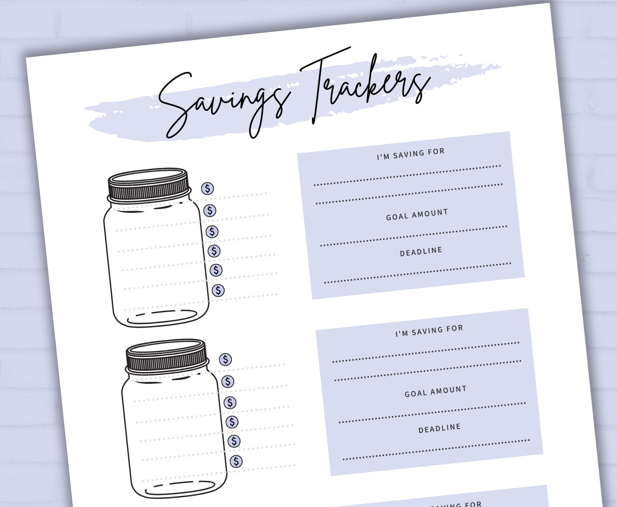Printable Savings Tracker Sheet Personal Savings Tracker | Etsy