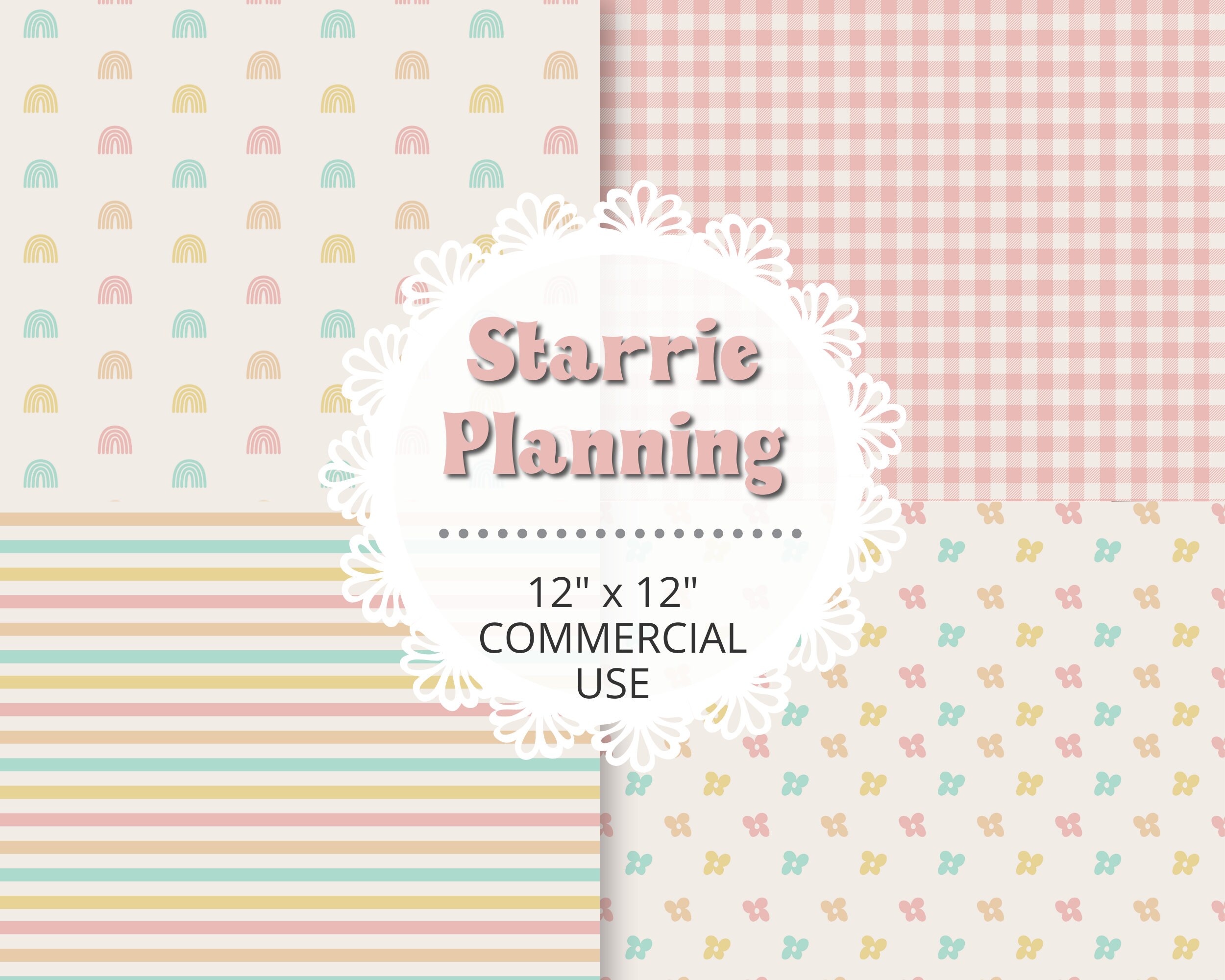 10 Rainbow Boho Seamless Digital Papers, Digital Paper Spring, Boho ...