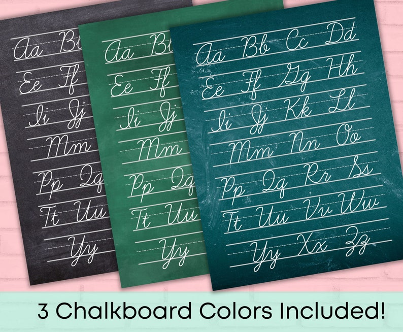 Cursive Alphabet Chart Handwriting Practice Cursive - Etsy UK