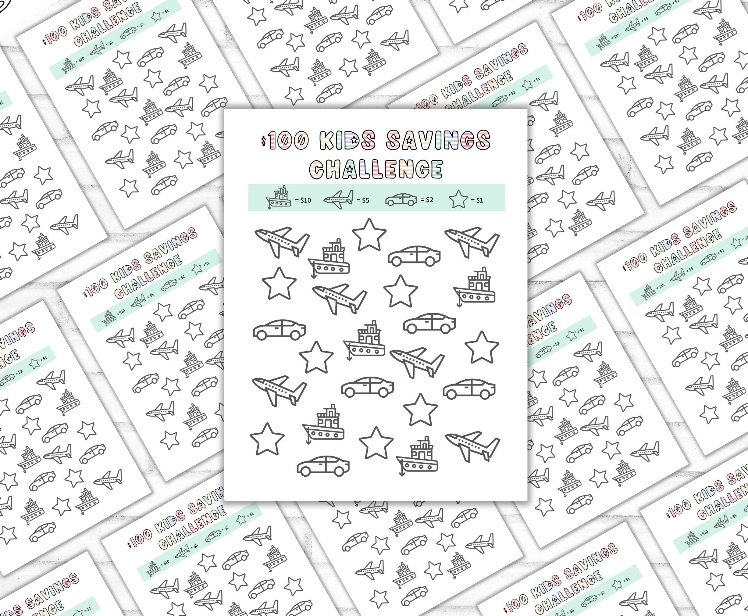 Printable Kids Savings Chart Kids Savings Tracker Kids - Etsy