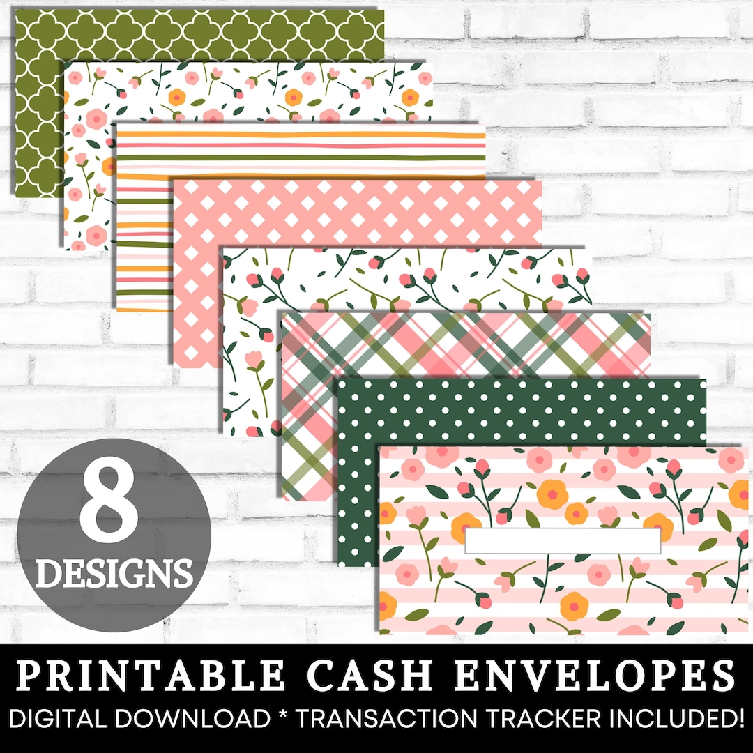 Cash Envelopes Printable, Cash Stuffing, Cute Pink Floral Money ...