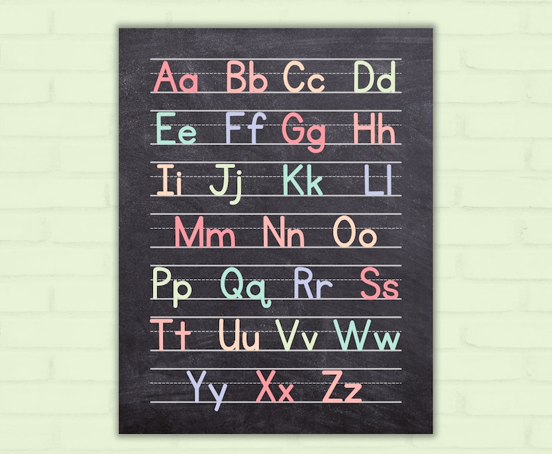 Rainbow Alphabet Chart, Handwriting Practice Chart ABC Poster, Learn to ...