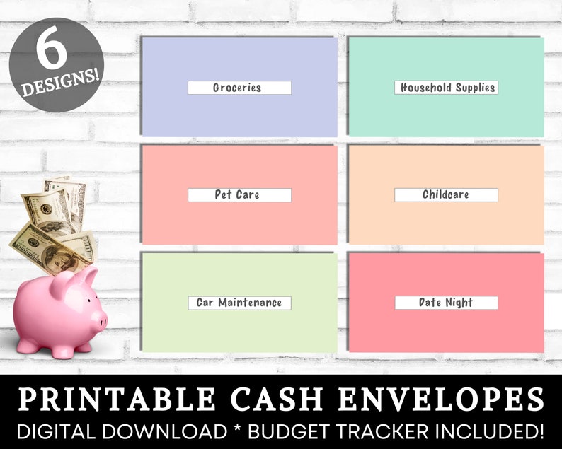 Printable Cash Envelopes, Rainbow Sherbet Budget Envelopes Printable ...