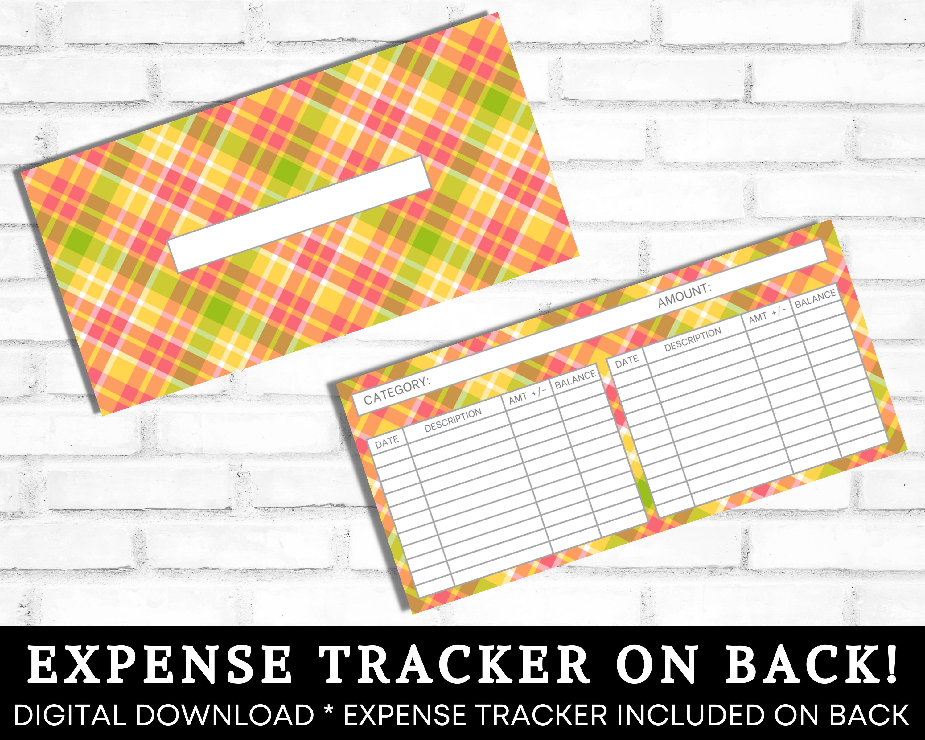Cash Envelopes Printable, Cute Cash Envelope System, Pink Summer Plaid ...