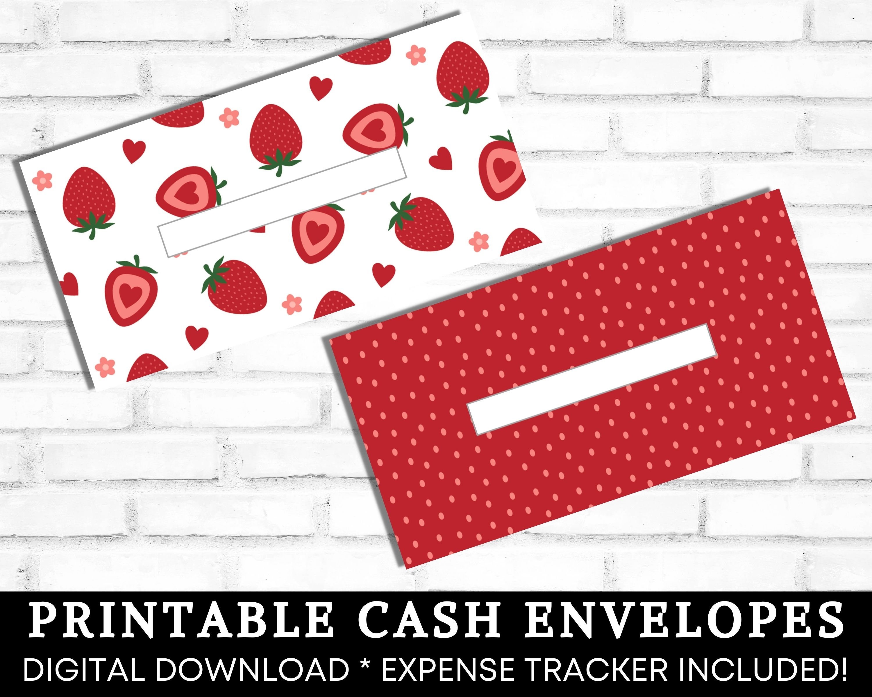 Printable Cash Envelopes, Cash Stuffing, Sweet Summer Strawberries ...