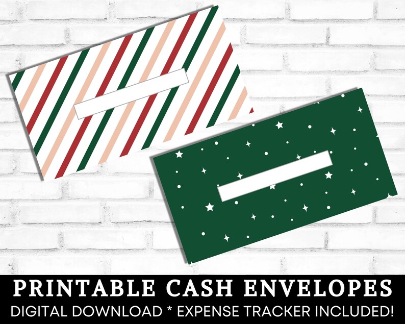 Printable Cash Envelopes Cash Stuffing Minimalist Classic Christmas ...