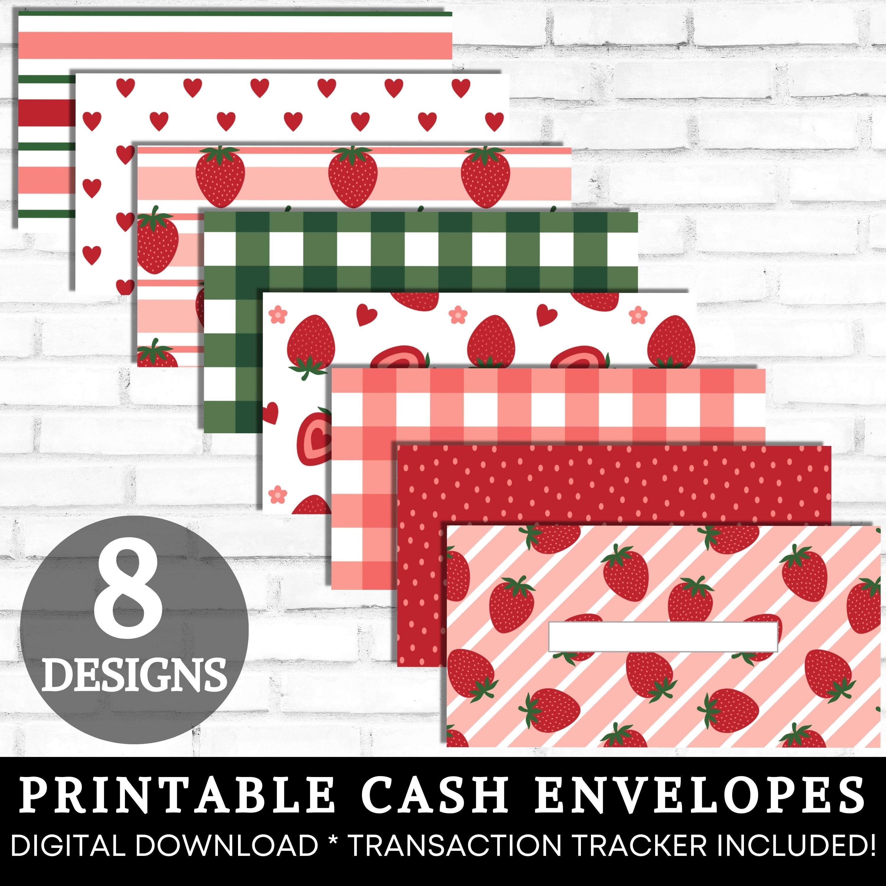 Printable Cash Envelopes, Cash Stuffing, Sweet Summer Strawberries ...