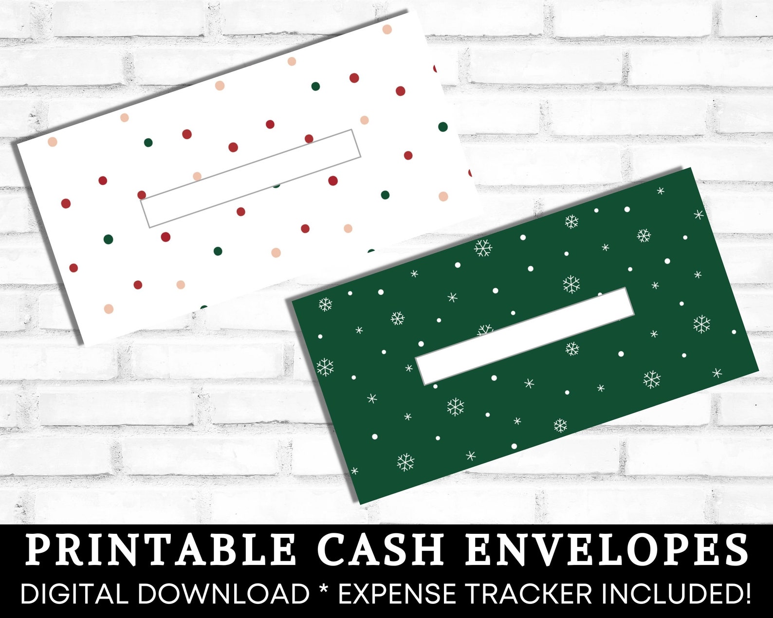 Printable Cash Envelopes Cash Stuffing Minimalist Classic Christmas ...