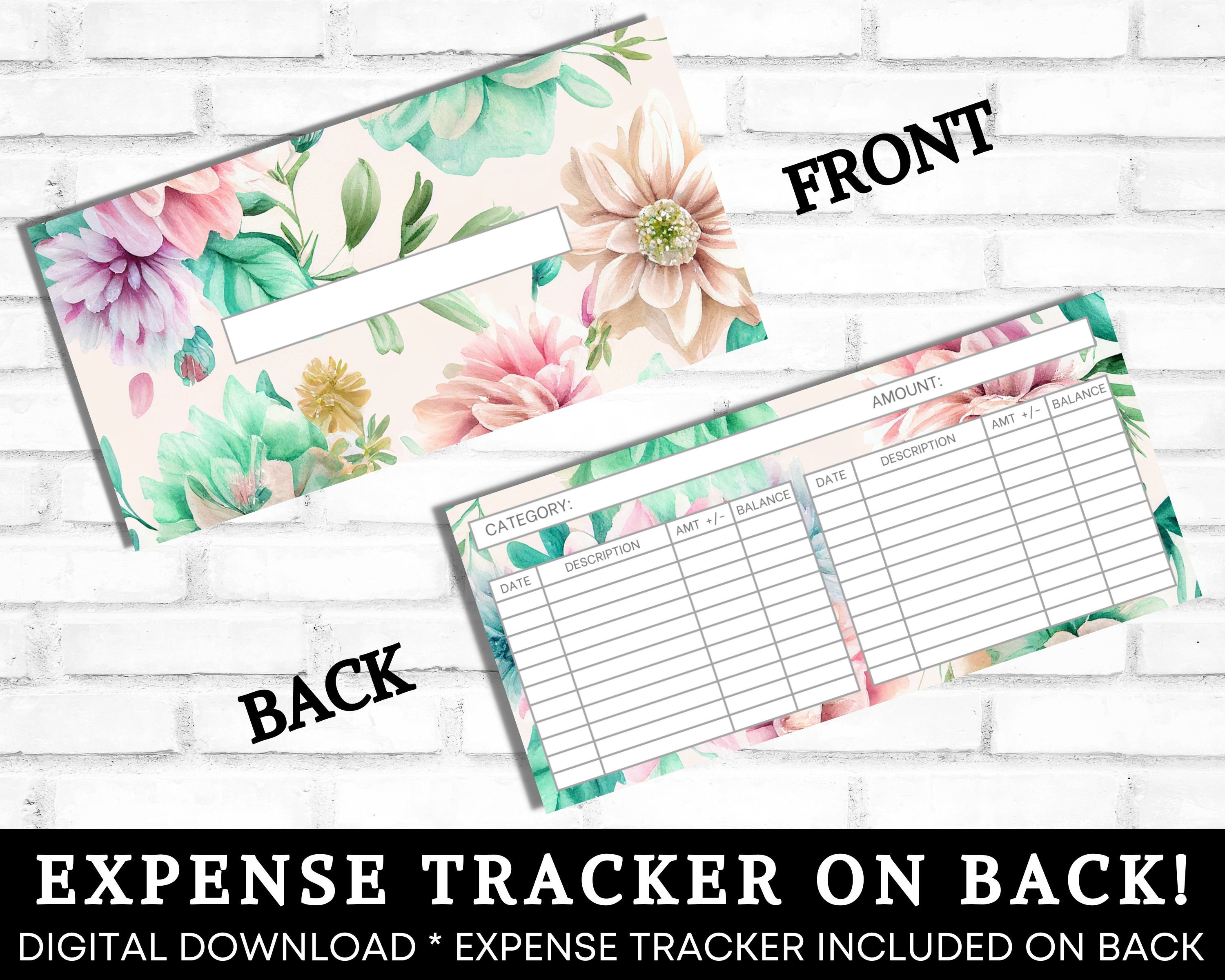 Printable Cash Envelopes, Cash Stuffing, Floral Watercolor Flower Money ...