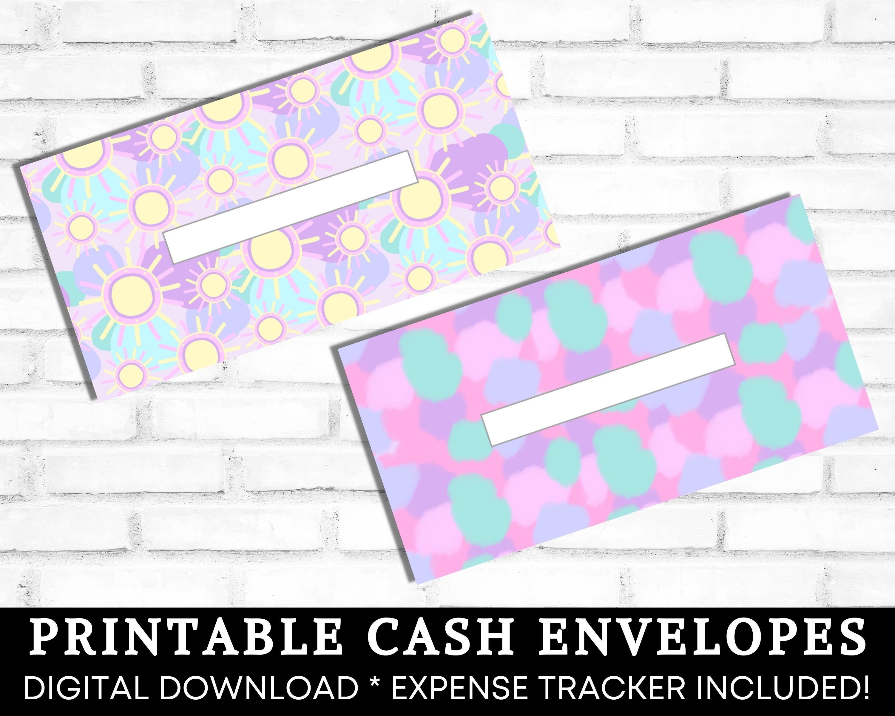 Cash Envelopes Printable, Summer Beach Cash Envelope System, Neon ...