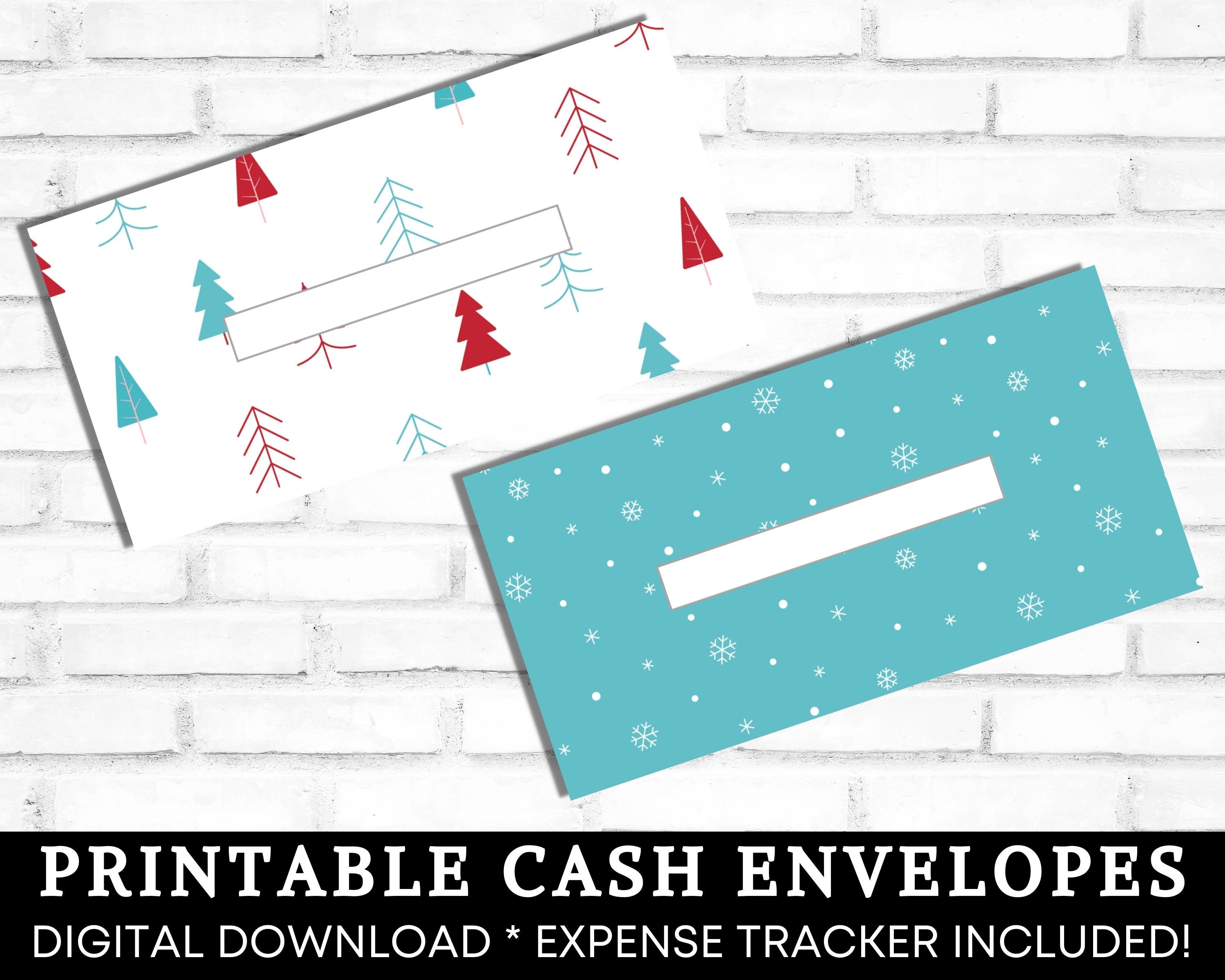 Cash Envelopes Printable, Cash Stuffing, Minimalist Christmas Money ...