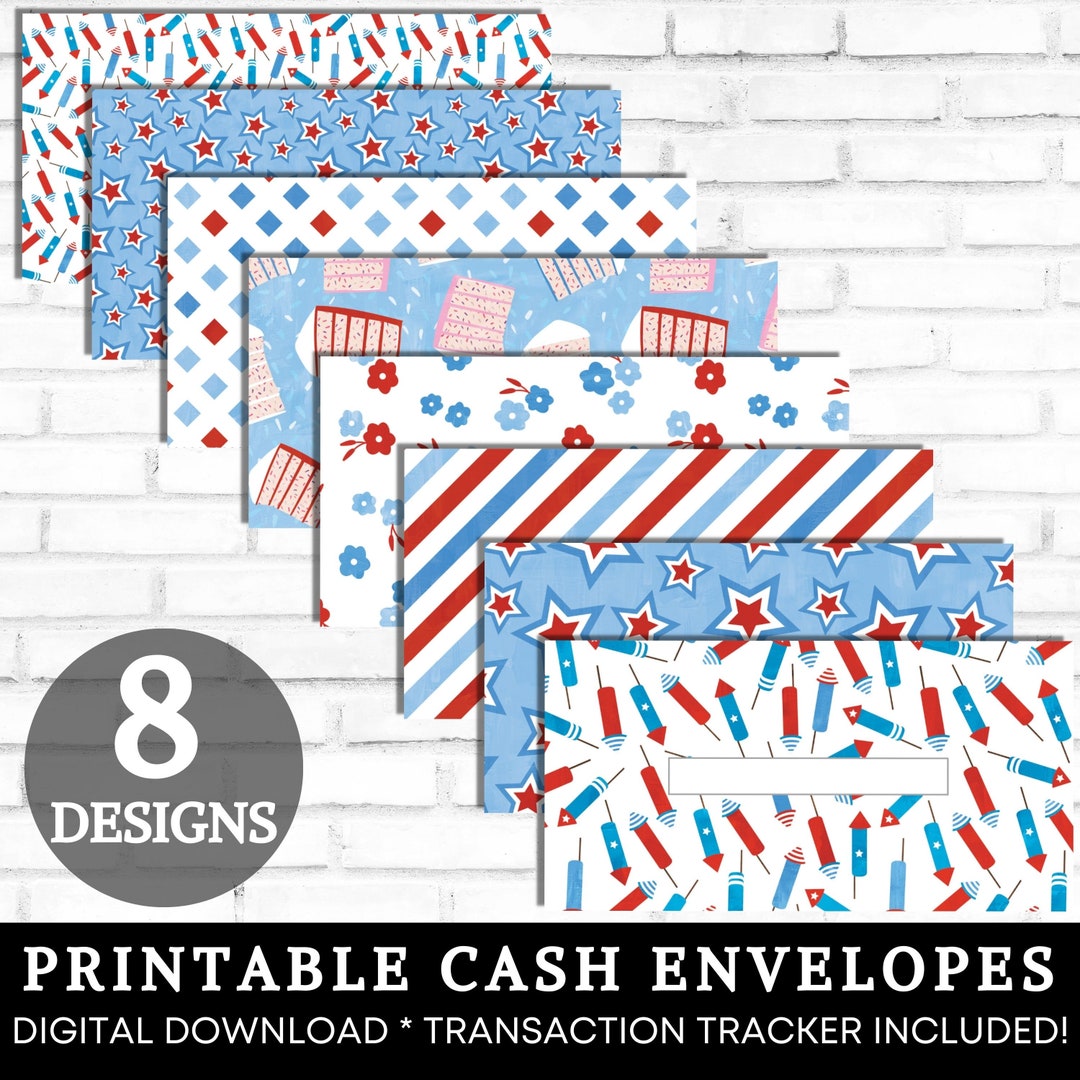Cash Envelopes Printable, 4th of July Money Cash Envelope System ...