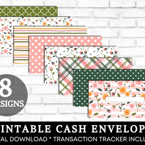 Cash Envelopes Printable, Cash Stuffing, Cute Pink Floral Money ...