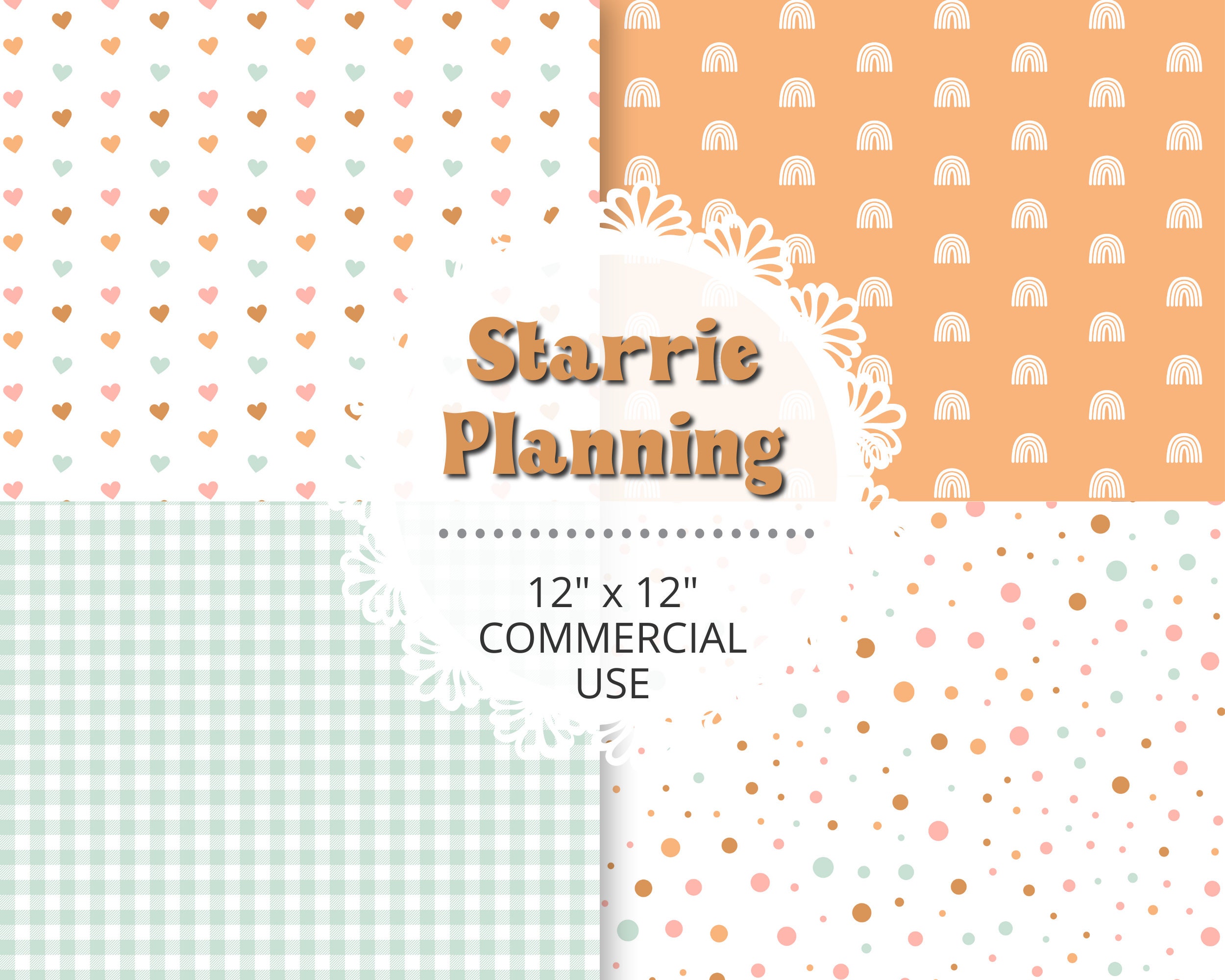 10 Boho Rainbow Seamless Digital Papers, Digital Paper, Boho Scrapbook ...