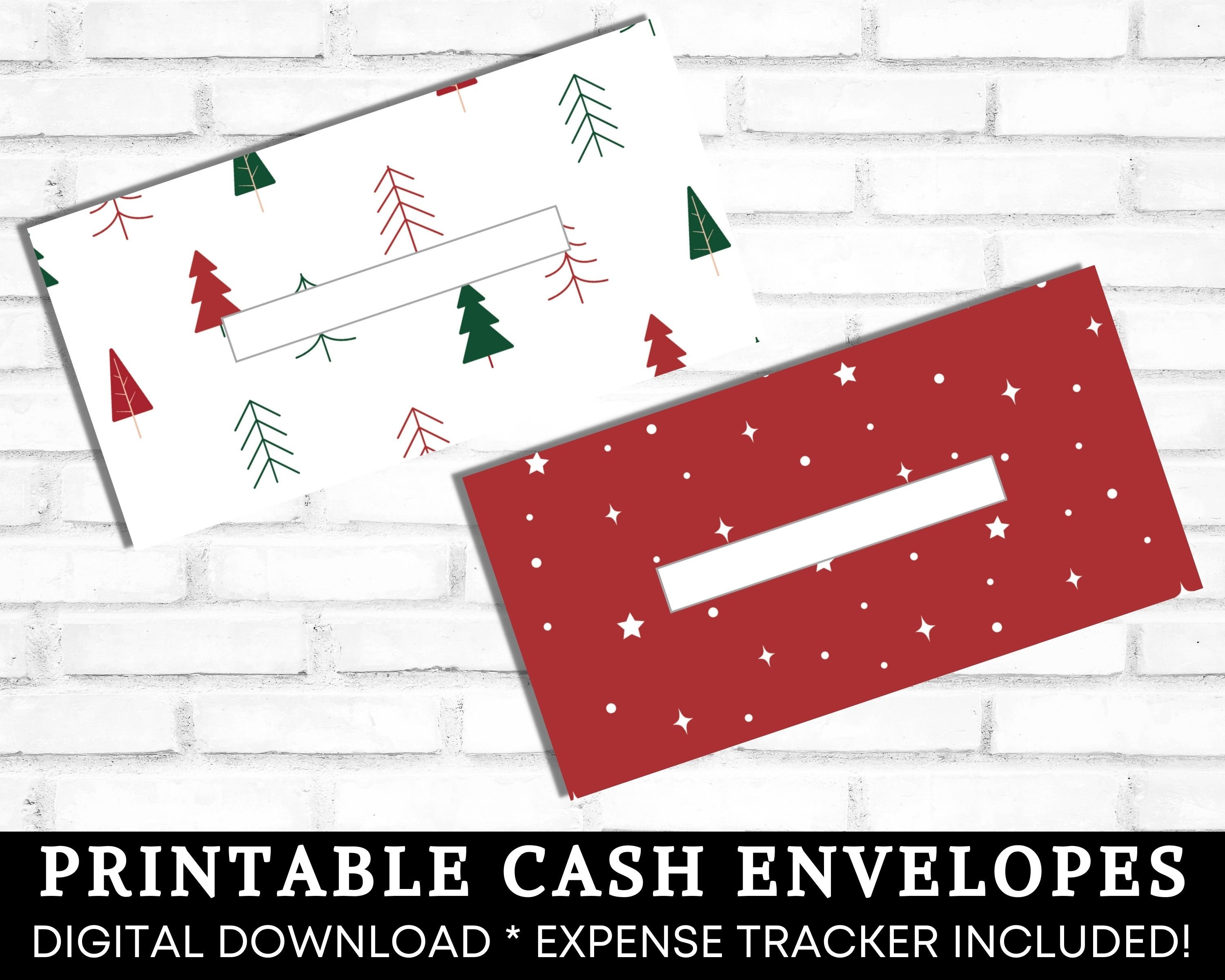 Printable Cash Envelopes Cash Stuffing Minimalist Classic Christmas ...