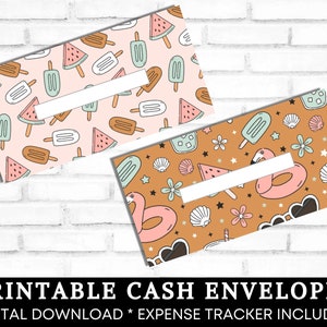 Cash Envelopes Printable, Retro Cash Envelope System, Cute Summer Money ...