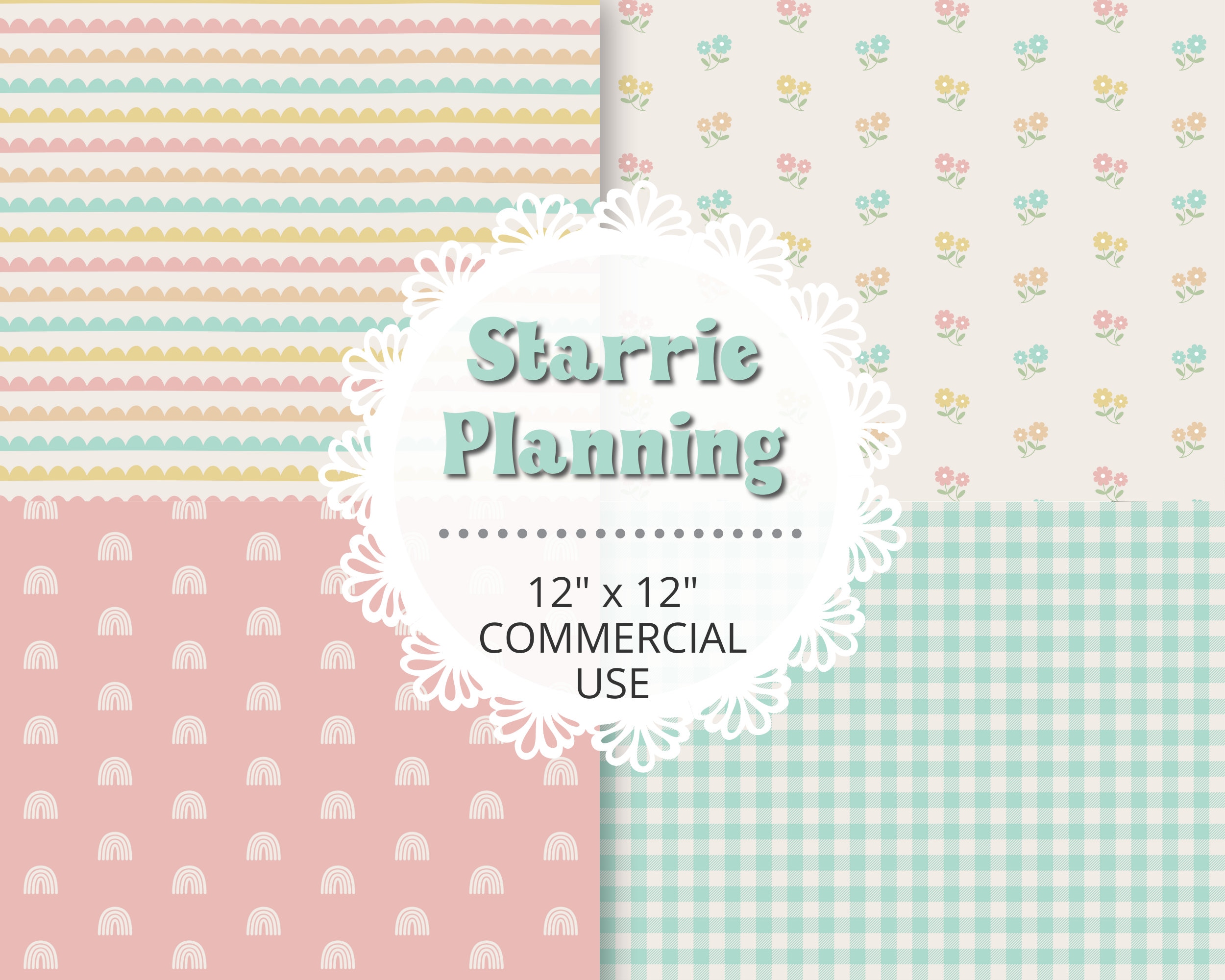 10 Rainbow Boho Seamless Digital Papers, Digital Paper Spring, Boho ...