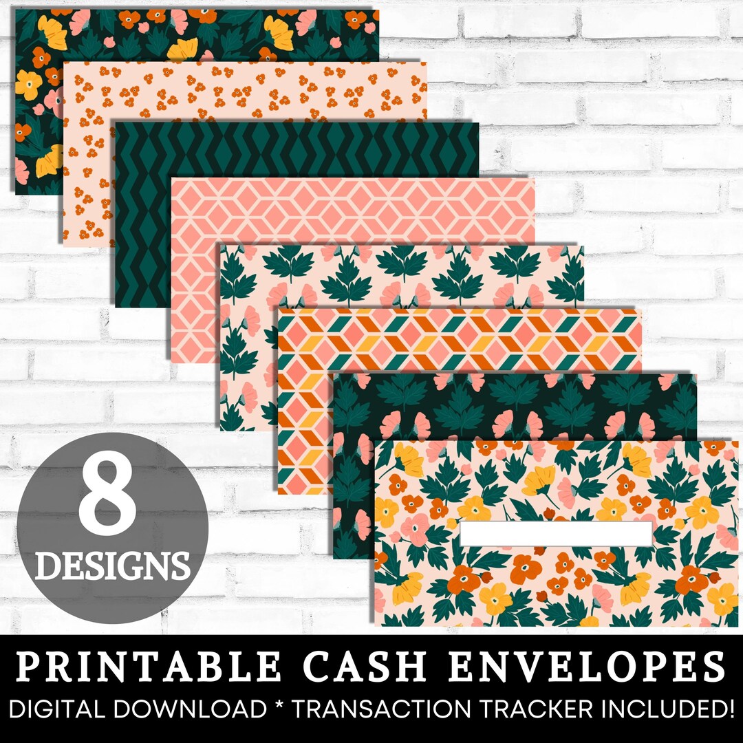 Printable Cash Envelopes, Cash Stuffing, Spring Floral Flowers Money ...