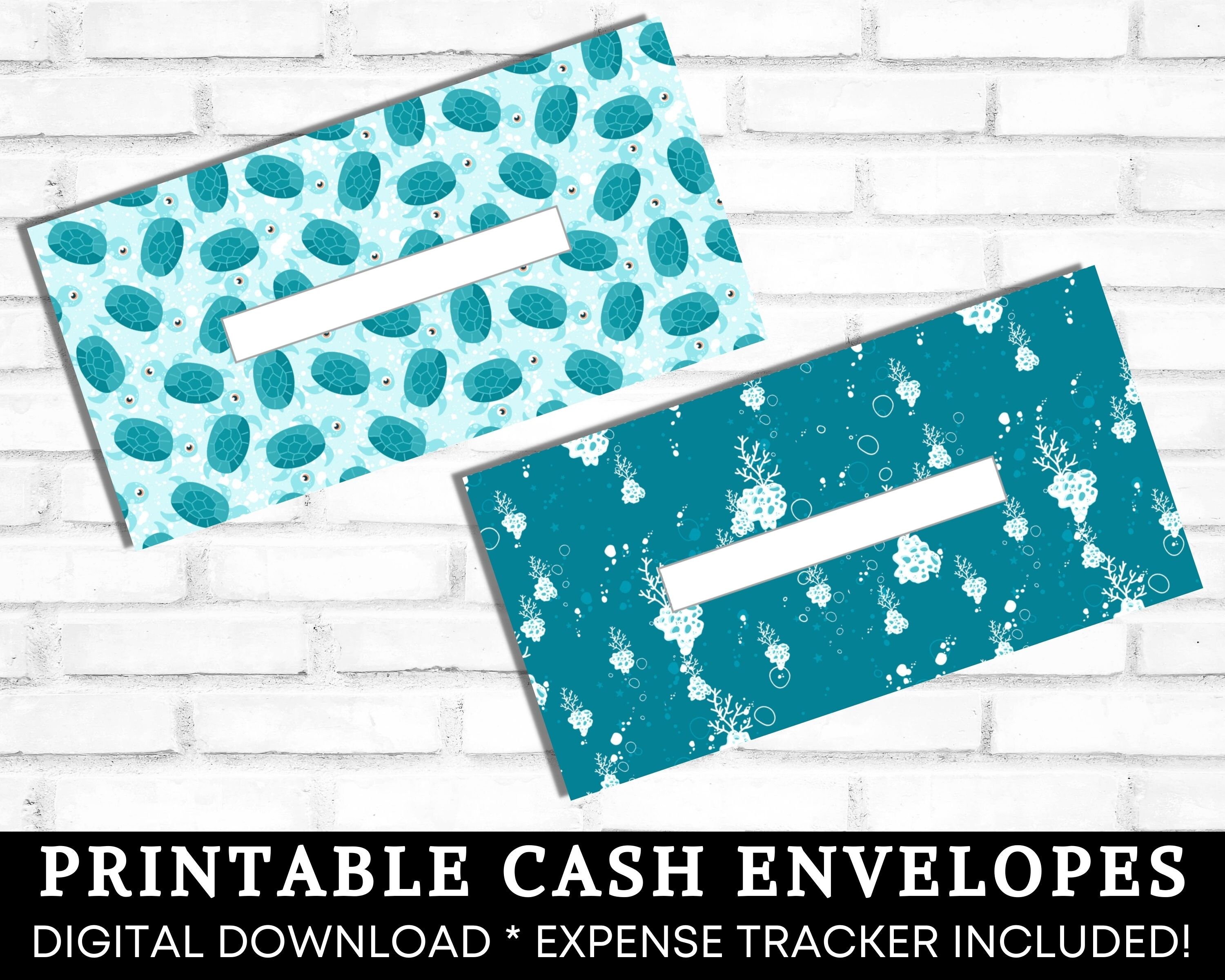 Cash Envelopes Printable, Cash Envelope System, Summer Underwater Sea ...