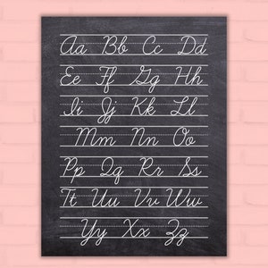Cursive Alphabet Chart, Handwriting Practice Cursive Worksheet, Cursive ...
