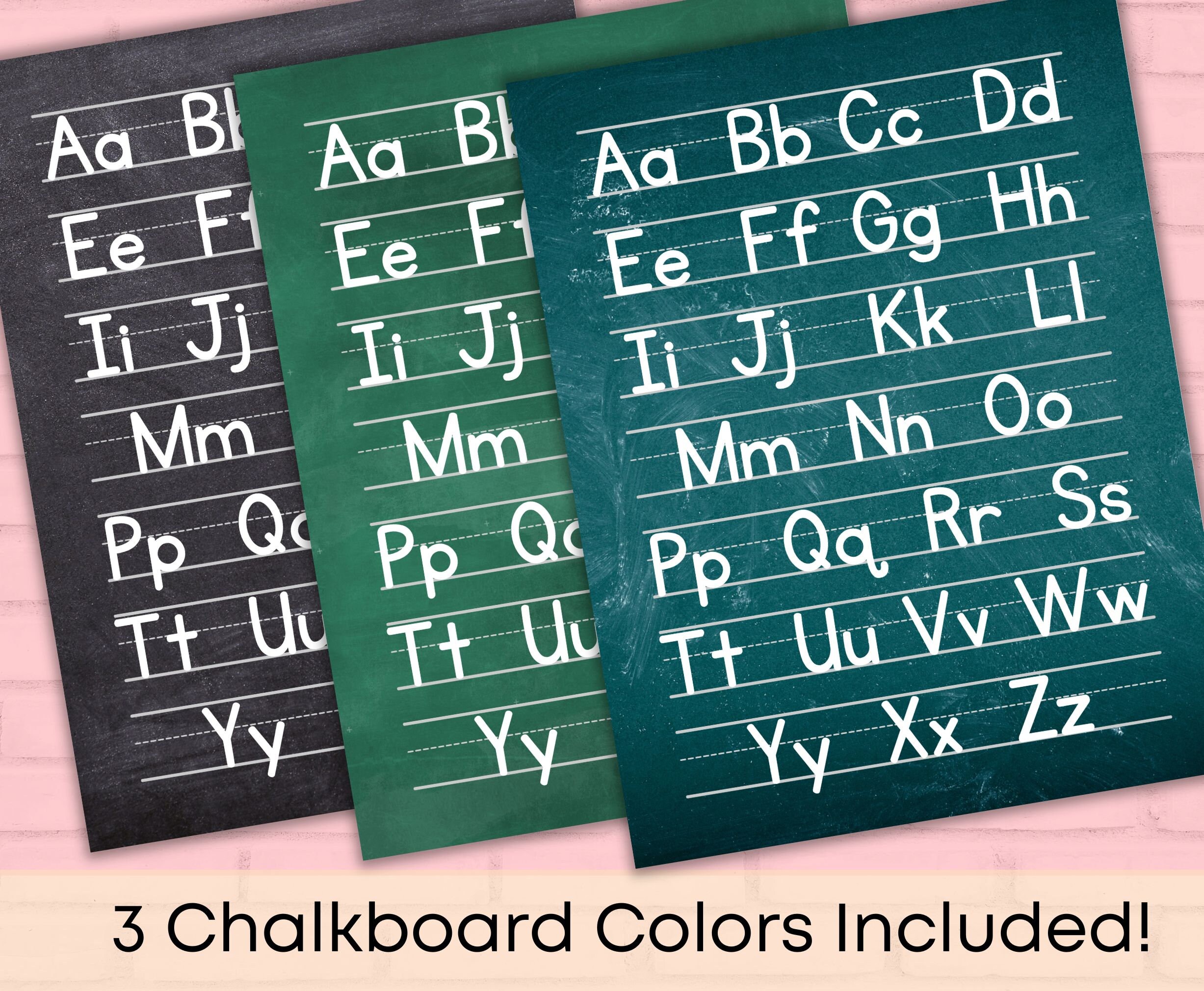 Alphabet Chart, Handwriting Practice Chart, ABC Poster Print, Learn to ...