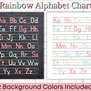 Rainbow Alphabet Chart, Handwriting Practice Chart ABC Poster, Learn to ...