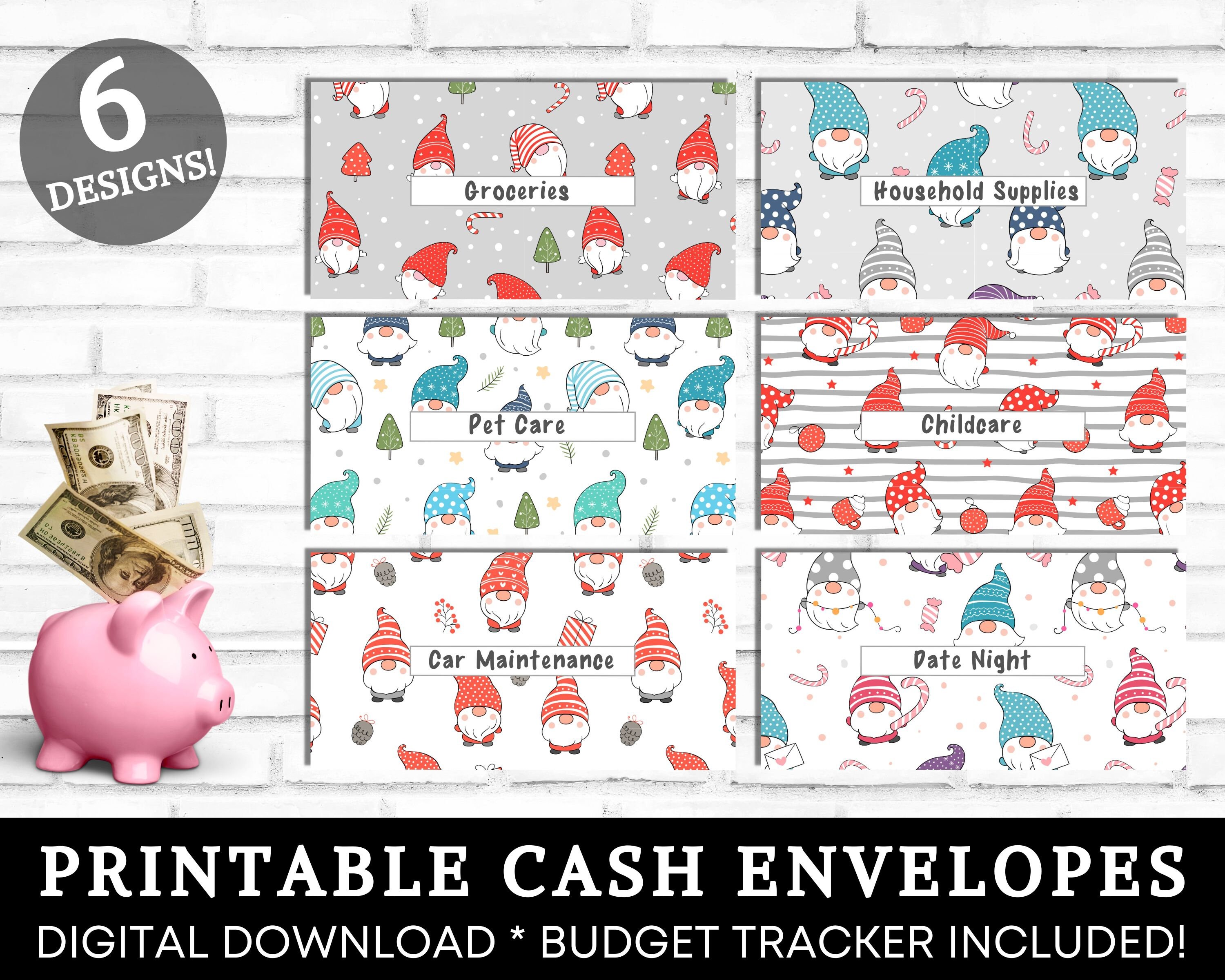Christmas Cash Envelopes Printable, Cash Envelope System, Christmas ...