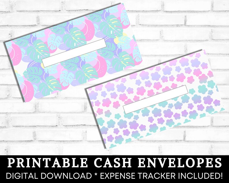Cash Envelopes Printable, Summer Beach Cash Envelope System, Neon ...