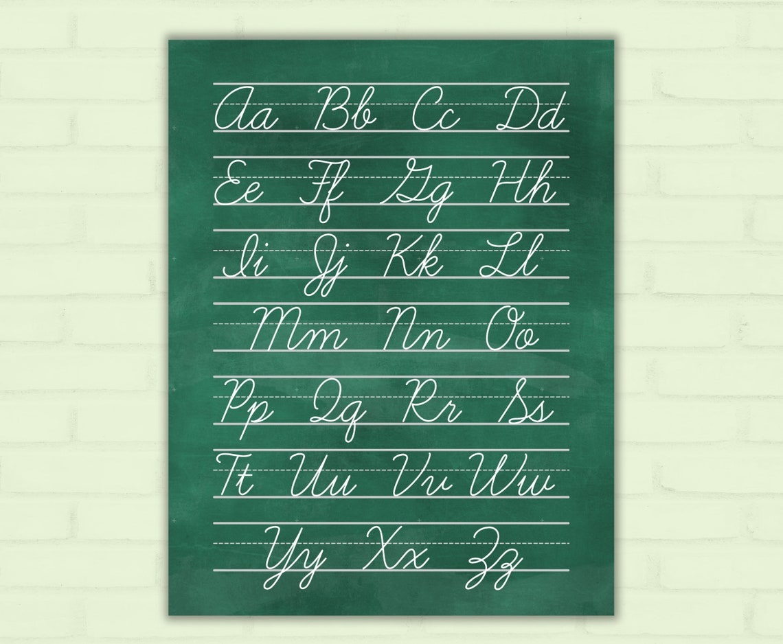 Cursive Alphabet Chart Handwriting Practice Cursive - Etsy Canada