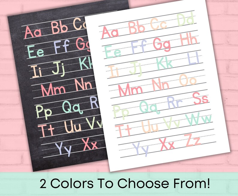 Rainbow Alphabet Chart, Handwriting Practice Chart ABC Poster, Learn to ...