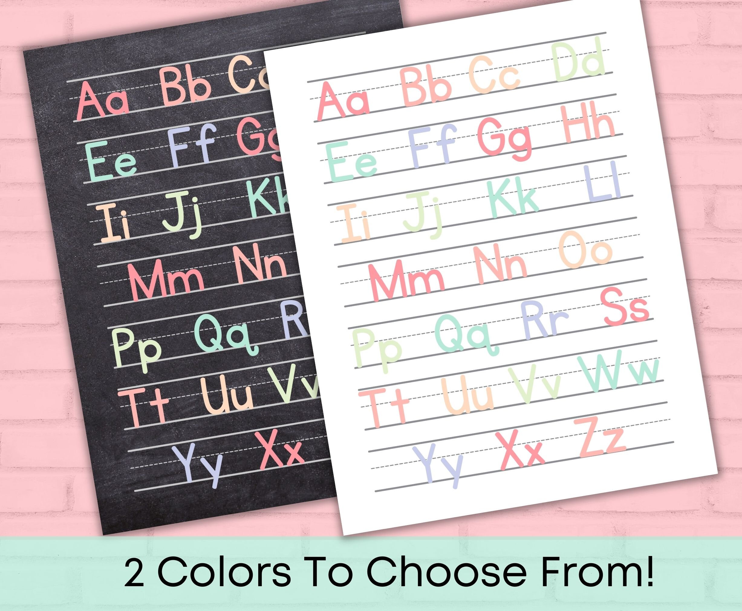 Rainbow Alphabet Chart, Handwriting Practice Chart ABC Poster, Learn to ...