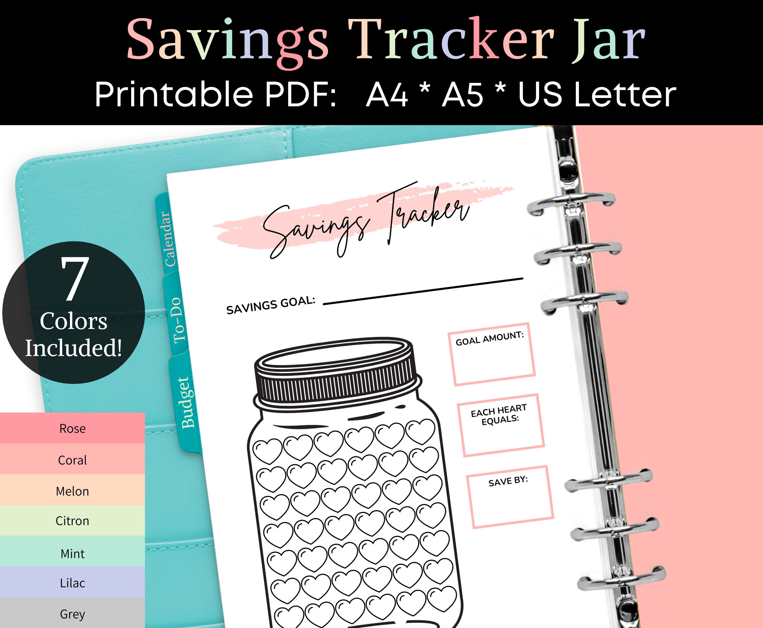 Printable Savings Tracker Sheet, Personal Savings Tracker, Financial ...