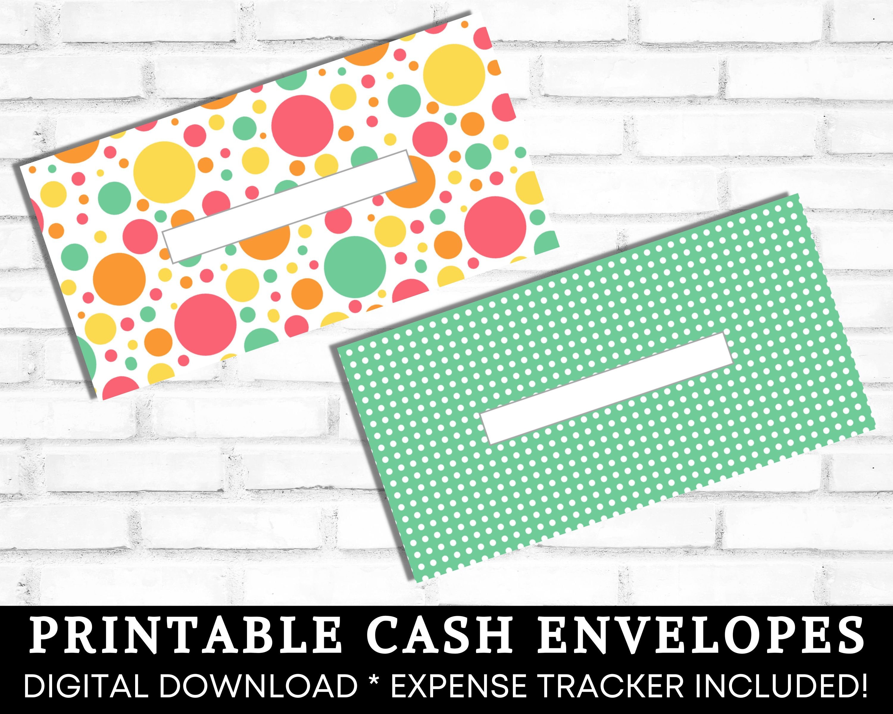 Cash Envelopes Printable, Cash Stuffing, Bright Neon Geometric Money ...