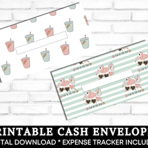 Cash Envelopes Printable, Retro Cash Envelope System, Cute Summer Money ...