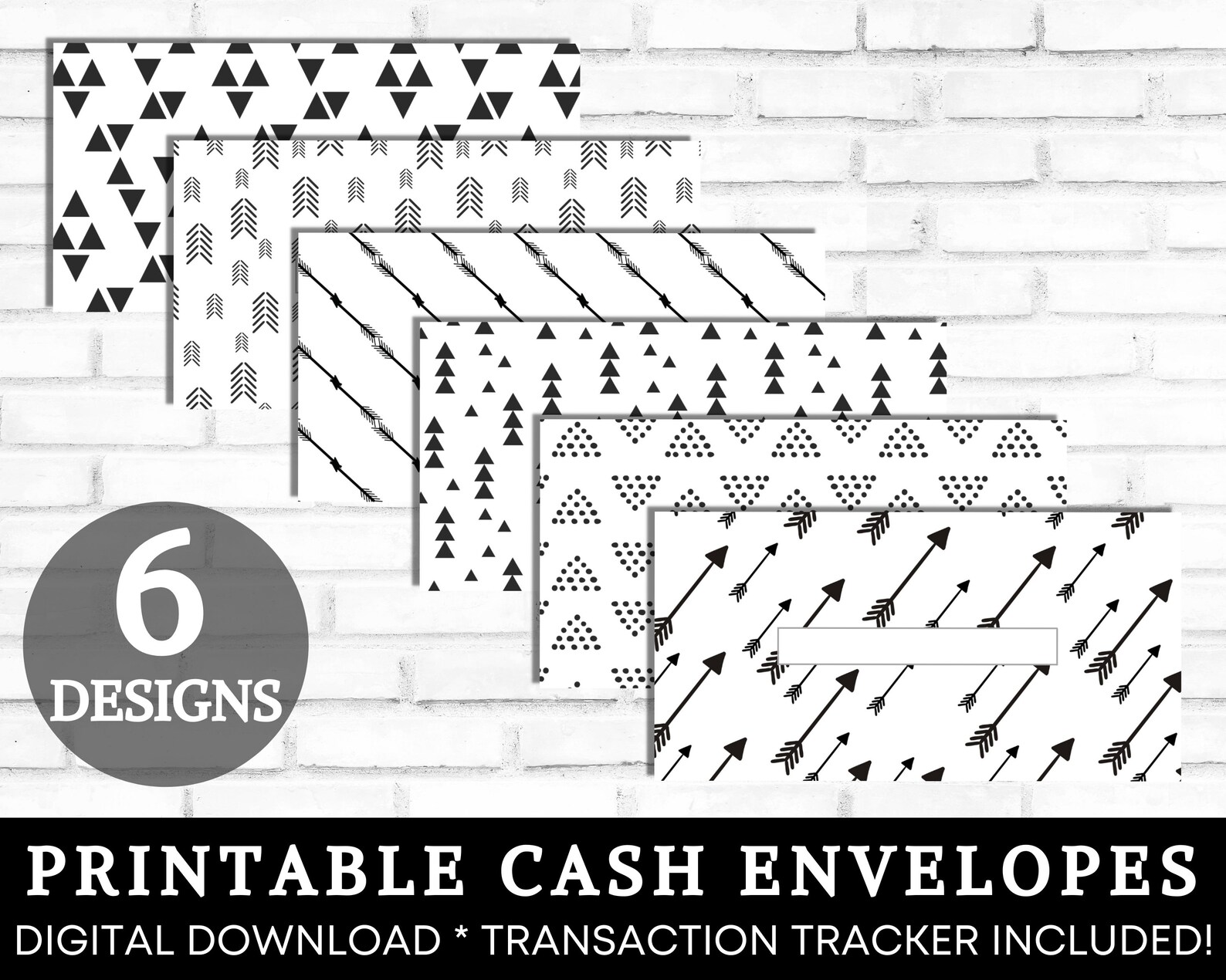 Cash Envelopes Printable Cash Envelope System Black and | Etsy