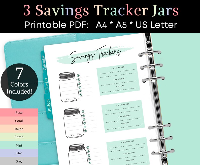 Printable Savings Tracker Sheet, Personal Savings Tracker, Saving ...