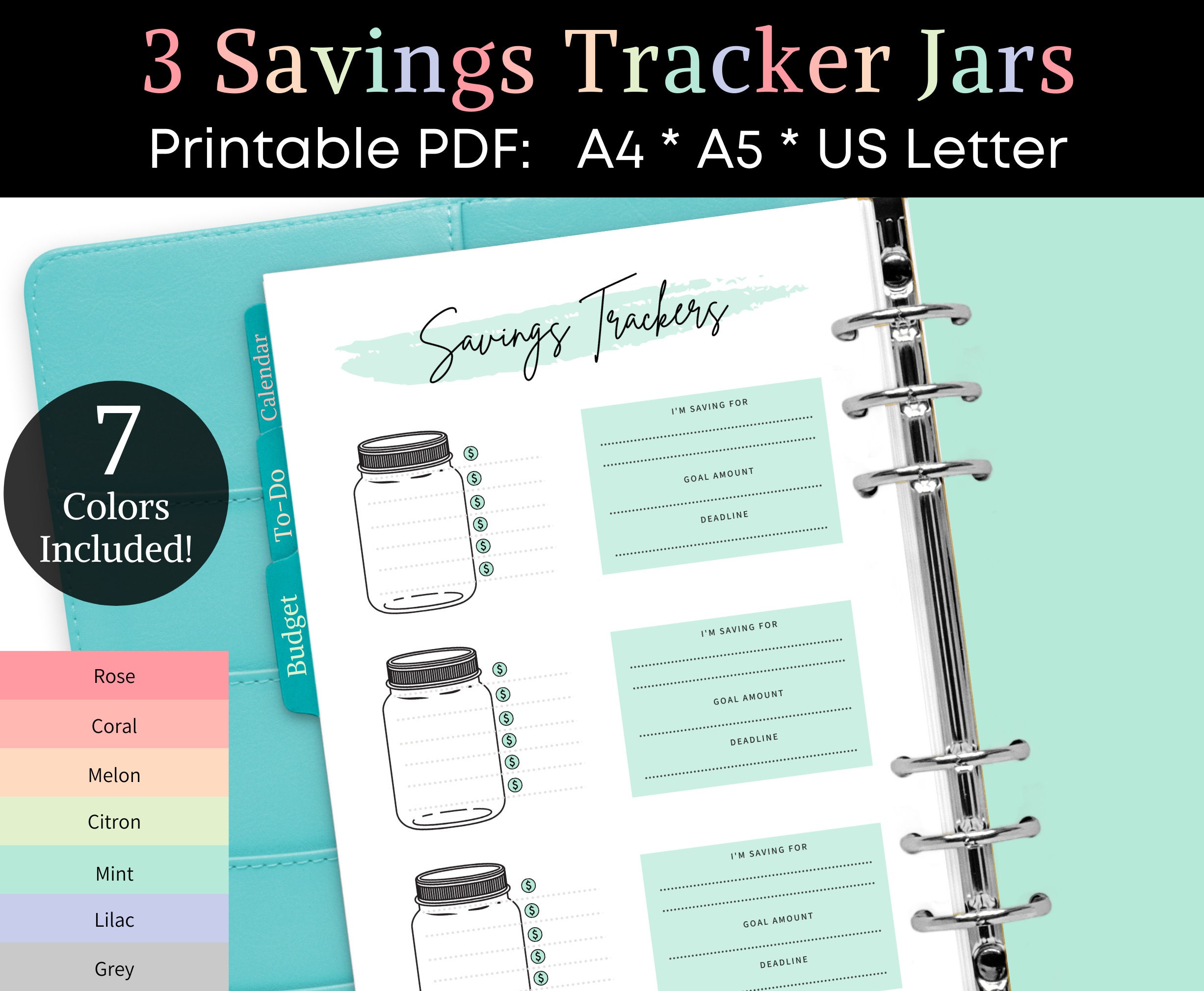 Printable Savings Tracker Sheet, Personal Savings Tracker, Saving ...