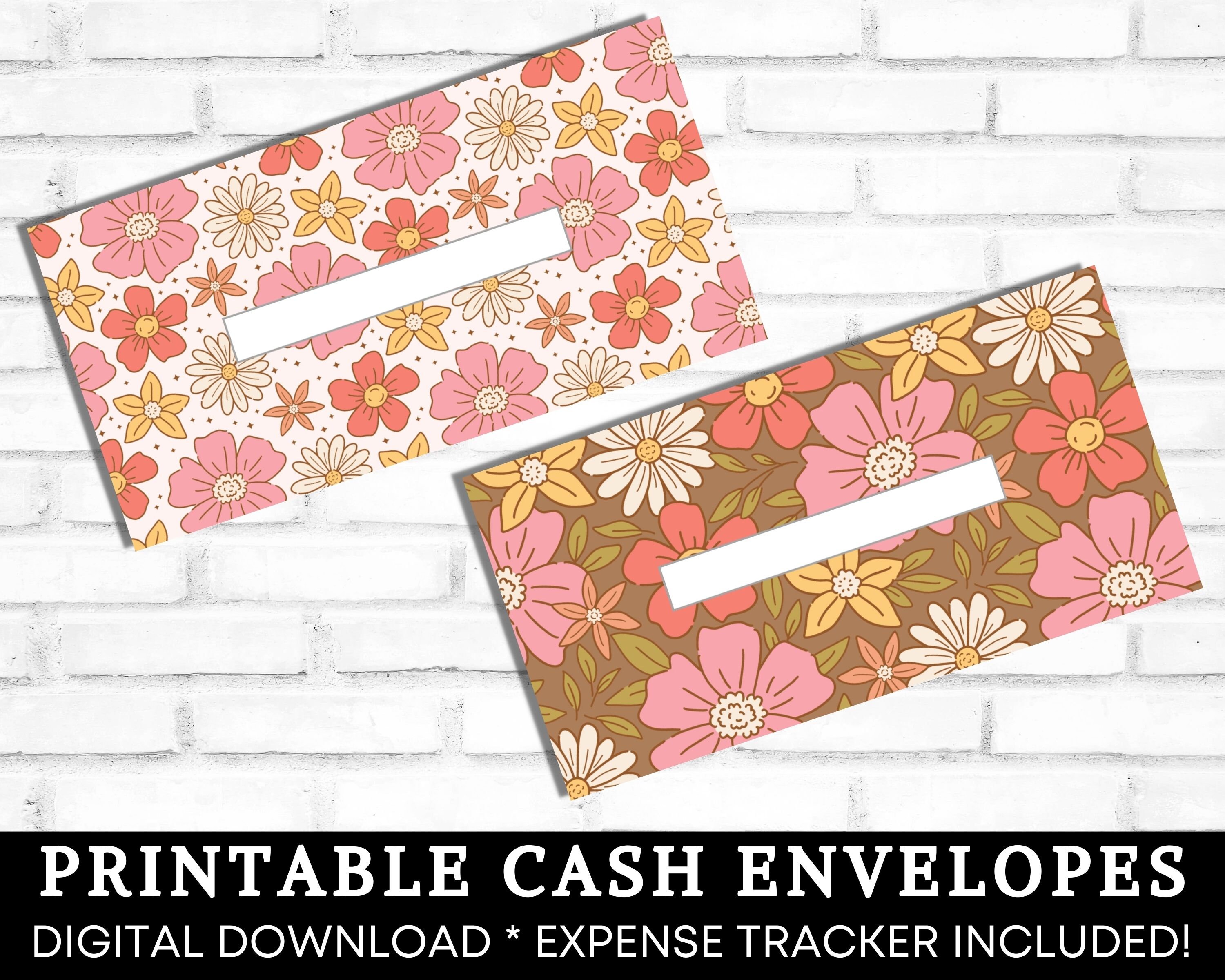 Cash Envelopes Printable, Cash Stuffing Envelopes, Retro Floral Money ...