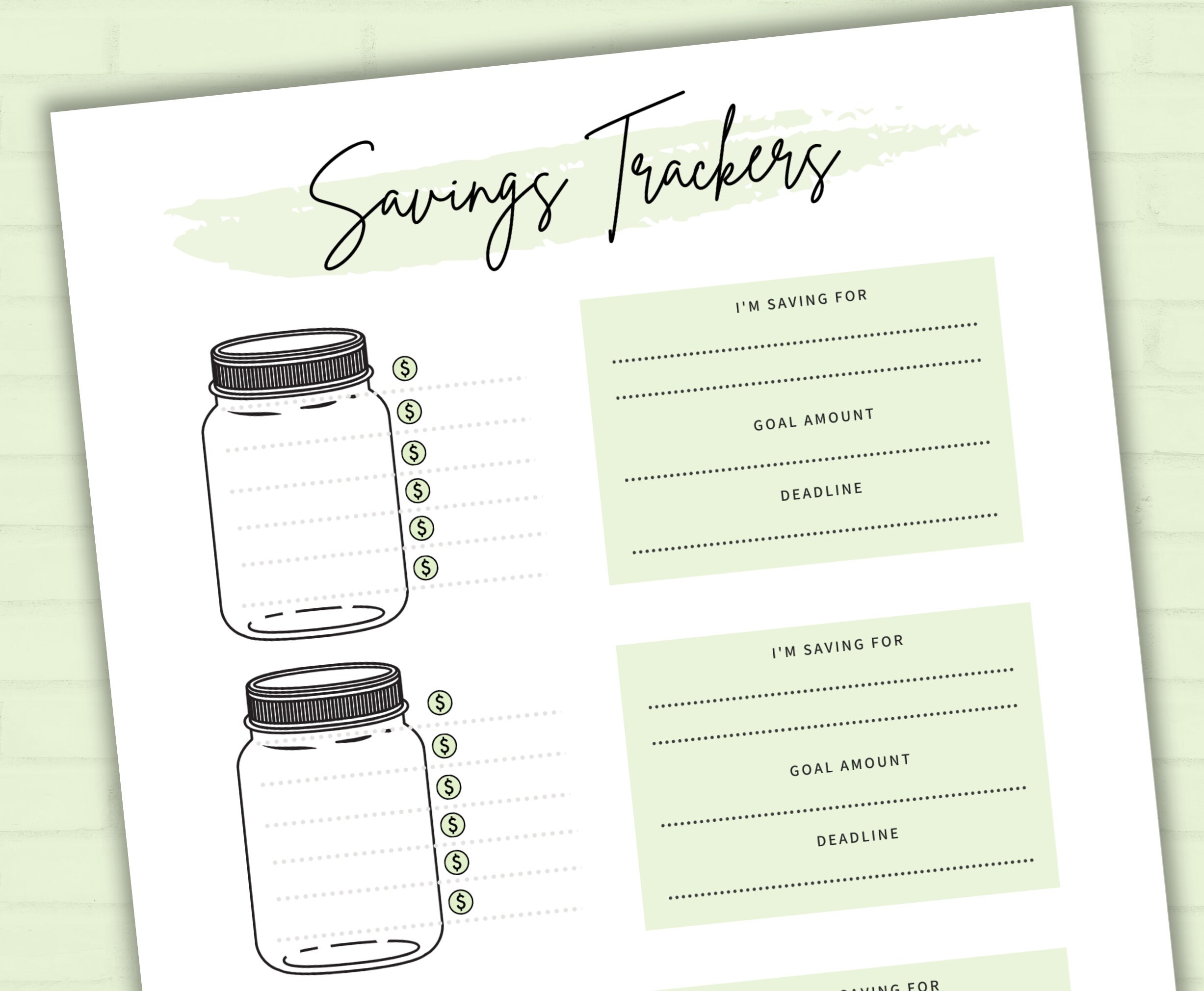 Printable Savings Tracker Sheet, Personal Savings Tracker, Saving ...